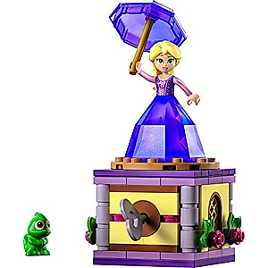 LEGO Disney Princess Twirling Rapunzel 43214, Buildable Toy with Diamond Dress Mini-Doll and Pascal The Chameleon Figure, Collectible Toys for Girls & Boys