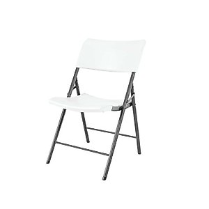 Lifetime 80191 Light Commercial Folding Chair, White Granite with Gray Frame, 4 Pack