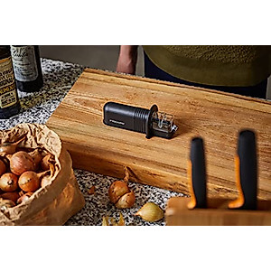 Fiskars, Knife Sharpener with Ceramic Grindstone Roll-Sharp, one Size, Black