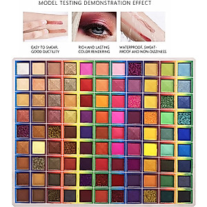 Rechoo 99 Colors Eyeshadow Palette, Rainbow Colors Fusion Eyeshadow Palette, Professional Matte Glitter Makeup Pallet, Colorful Powder Long Lasting Eye Shadow