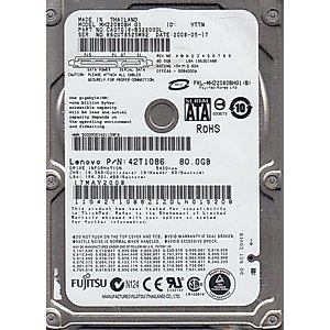 MHZ2080BH G1, PN CA07018-B322000L, Fujitsu 80GB SATA 2.5 Hard Drive