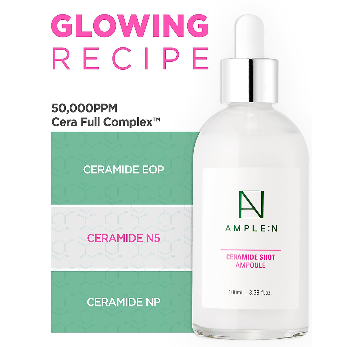 AMPLE:N Ceramide Shot Serum – Anti Aging and Hydrating Serum with Ceramide for Deep Moisturization – For Dry & Rough Skin to Reduces Wrinkles & Repairs Skin, 3.38 fl.oz.
