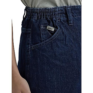 Lee Women's Missy Relaxed-Fit Side Elastic Tapered-Leg Jean, Dark Indigo, 14