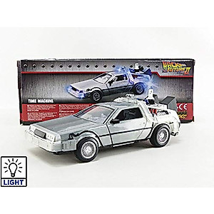 Jada 1:24 Diecast Back to The Future 2 Time Machine with Lights,Silver