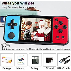 Great Boy Handheld Game Console for Kids Adults, Built-in 1015 Retro Video Games and Support TF Card Download Save Progress Rechargeable 3.0 Inches HD Screen Birthday Xmas Gift (Transparent Black)