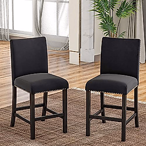 HomSof 42" L x42 Wx36 18.5" Wx23.2 Dx39.8 H 5-Piece Counter Height Set with One Faux Marble Dining Table and Four Upholstered-Seat Chairs, Blue+White 4