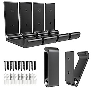 AUHSSAN 6Pcs 3'' Folding Coat Hooks Black Foldable Hooks Aluminum Alloy Wall Hooks Headphones Holder Wall Mounted with 12pcs Screws Set for Hanging Coats, Bags, Hat, Towel, Keys