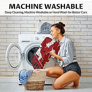 Custom Dalmatian Dog Blanket Gift with Name - 30 x 40 Inches Cute Throw Blanket for Dog Lovers, Kids, Boys & Girls - Red Soft Fuzzy Blankets for Bed, Couch & Travel