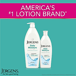 Jergens Daily Moisture Dry Skin Moisturizer, Hand and Body Lotion, with HYDRALUCENCE blend, Silk Proteins, and Citrus Extract, 21 Oz