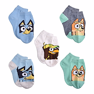 Bluey Boys Quarter Socks, Grey, Medium US