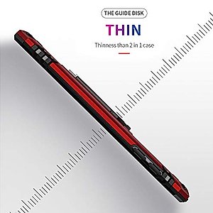 ULAK Compatible with iPod Touch 7 Case/iPod Touch 6 Case with 2 HD Screen Protectors, Hybrid Rugged Shockproof Cover with Built-in Kickstand for iPod Touch 7th/6th/5th Generation (Red)