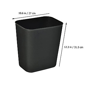 LIFKOME Office Decor Black Plastic Trash Can, 13 Gallon Capacity, 13" Wide