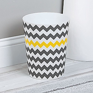 iDesign Chevron Waste Can, Gray/Yellow, 8" x 8" x 10"