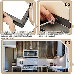 2 Pieces Stainless Steel Microwave Trim Kit Microwave Side Panel Kit for Kitchen Countertop Oven with Screws (Black)