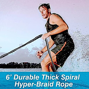 MUMUBOAT 25ft Wakesurf Rope with EVA Handle, 6 Sections Floating Watersport Ropes for Surfing (Grey & Black)