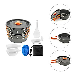 BESPORTBLE 1 Set Portable Pot Set Outdoor Cooking Tools Portable Camping Cookwares Outdoor Cookwares
