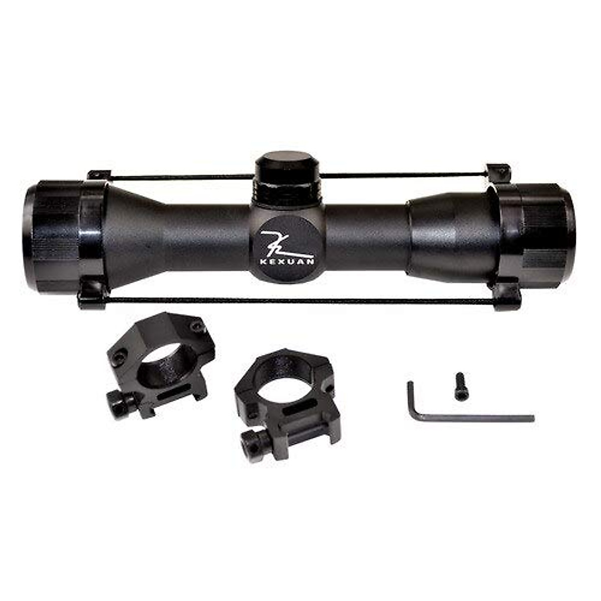 DB TAC INC 4X32 Compact Scope with Mil-Dot Reticle and 1" Picatinny Scope Rings