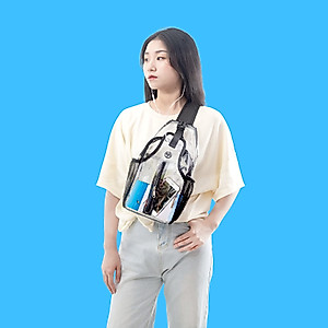 Higuyst Clear Bag Stadium Approved Small Sling Bag, Hiking Travel Concert Festival Stadium Bag for Men & Women