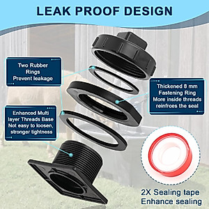 Stock Tank Drain Plug Kit for Rubbermaid Commercial Stock Tank Drain 50/70/100/150/300 Gallon Stock Tank Float Valve Drain Replacement