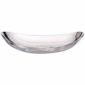 Elegance Hammered Oval Centerpiece Bowl, 17" x 9", Silver