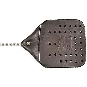 Amish Made Genuine Hand Sewn Thick Tanned Cowhide Leather Fly Swatter 20 inch