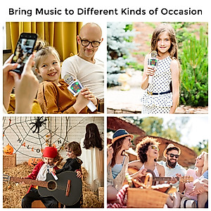 fbamz Kids Karaoke Microphone Machines Toy for 3-12 Year Girls Boys, 5 in 1 Wireless Microphone Bluetooth with LED Lights, Portable Handheld Mic Christmas Birthday Gifts for 5 6 7 8 9 10 11 Year Teens