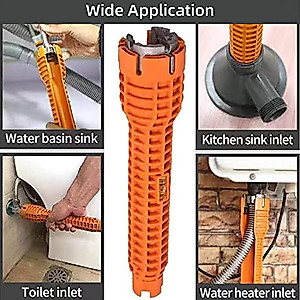 SMOOTHCLUE Faucet and Sink Wrench,Multi-purpose Faucet Wrench Tool,Basin Wrench Plumbing Tools with Gradienter For Plumbers And Homeowners