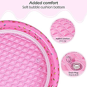 Jasonwell Inflatable Baby Kiddie Pool - Kids Paddling Pool Toddler Baby Swimming Pool Blow Up Ball Pit Pool Blow Up Infant Wading Pool for Backyard (48in Donuts)