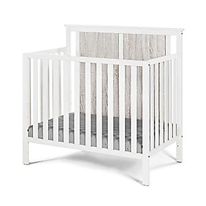 Suite Bebe Connelly 3-in-1 Mini Crib in White/Rockport Gray - Comes with Mattress Pad