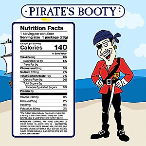 Pirate's Booty Aged White Cheddar Cheese Puffs, Gluten Free, Healthy Kids Snacks, 1oz Individual Size Snack Bags (30 Count)