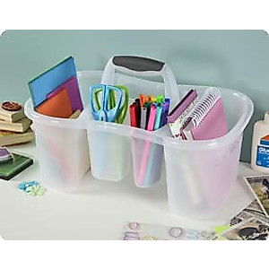 JOEY'Z Plastic Bath/Bathroom Caddy Shower Tote with 5 Compartments