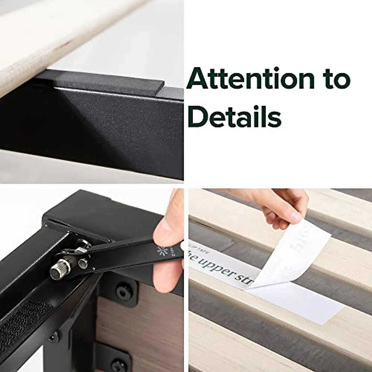 ZINUS GOOD DESIGN Award Winner Suzanne 6 Inch Bamboo and Metal Platforma Bed Frame / No Box Spring Needed / Wood Slat Support, Grey Wash, Queen