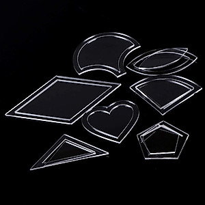 54 Pcs/Set Quilting Templates Stencils,Handmade Mixed Sewing Patterns Set Quilter Styling Tool Cloth for Clear Acrylic Stencil DIY Tool for Patchwork Leather Craft Quilting Sewing Tool