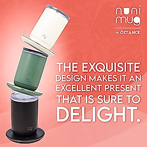 Temperature Control Smart Coffee Mug with Lid - Self Stirring Coffee Mug, Heated Coffee Mug Warmer Set for Desk Home Office 10oz