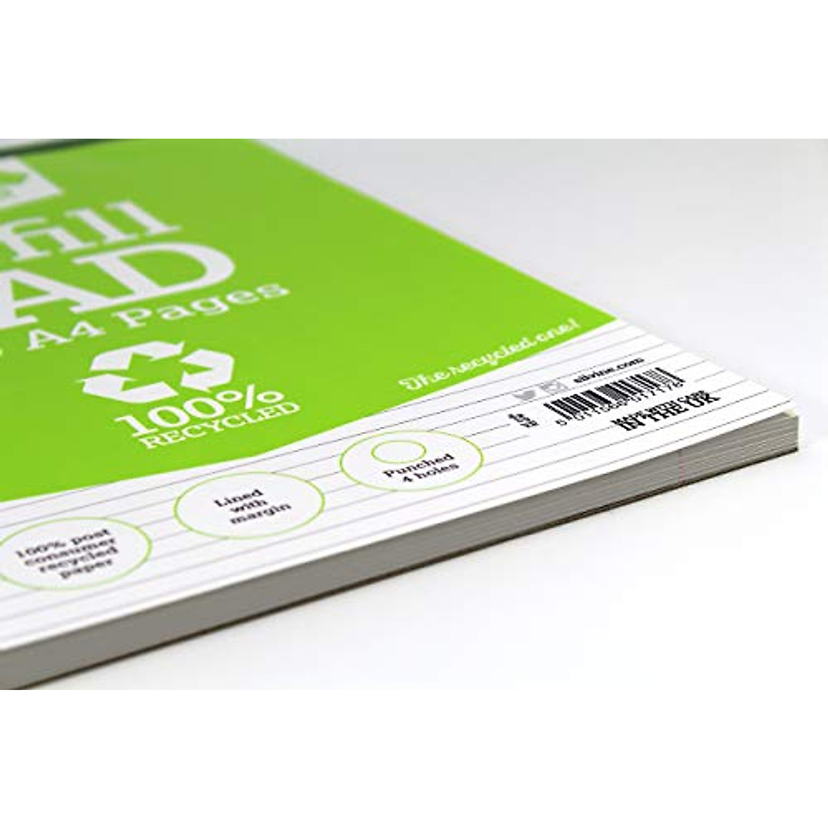 Silvine Everyday Refill Pad Recycled Wirebound Ruled Margin 160pp 70gsm A4 Ref RE4FM [Pack of 6]