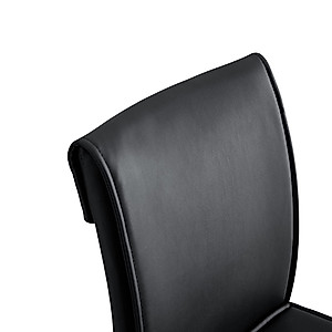 Dining Chairs Set of 2 Leather Upholstered Side Chairs Modern Barstool Dining Counter Height Chair for Living Room Dining Room Kitchen, Bedroom, Black