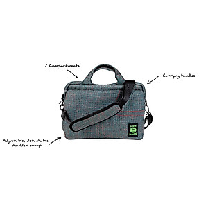 DIME BAGS Side Hustler | Hemp Computer Bag | Padded Commuter Shoulder Bag (15 inch, Black)