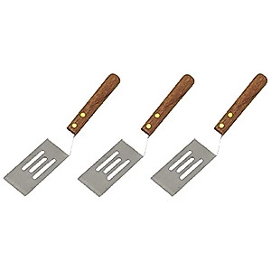 Chef Craft Stainless Steel 8-Inch Long Mini Slotted Blade Turner (3-Pack)