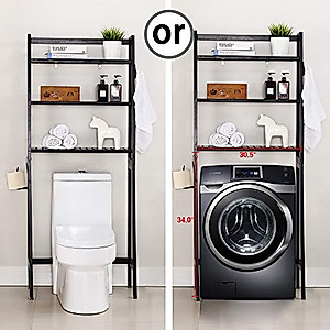 MallBoo Toilet Storage Rack, 3 -Tier Over-The-Toilet Bathroom Spacesaver - 100% Wood and Easy to Assemble