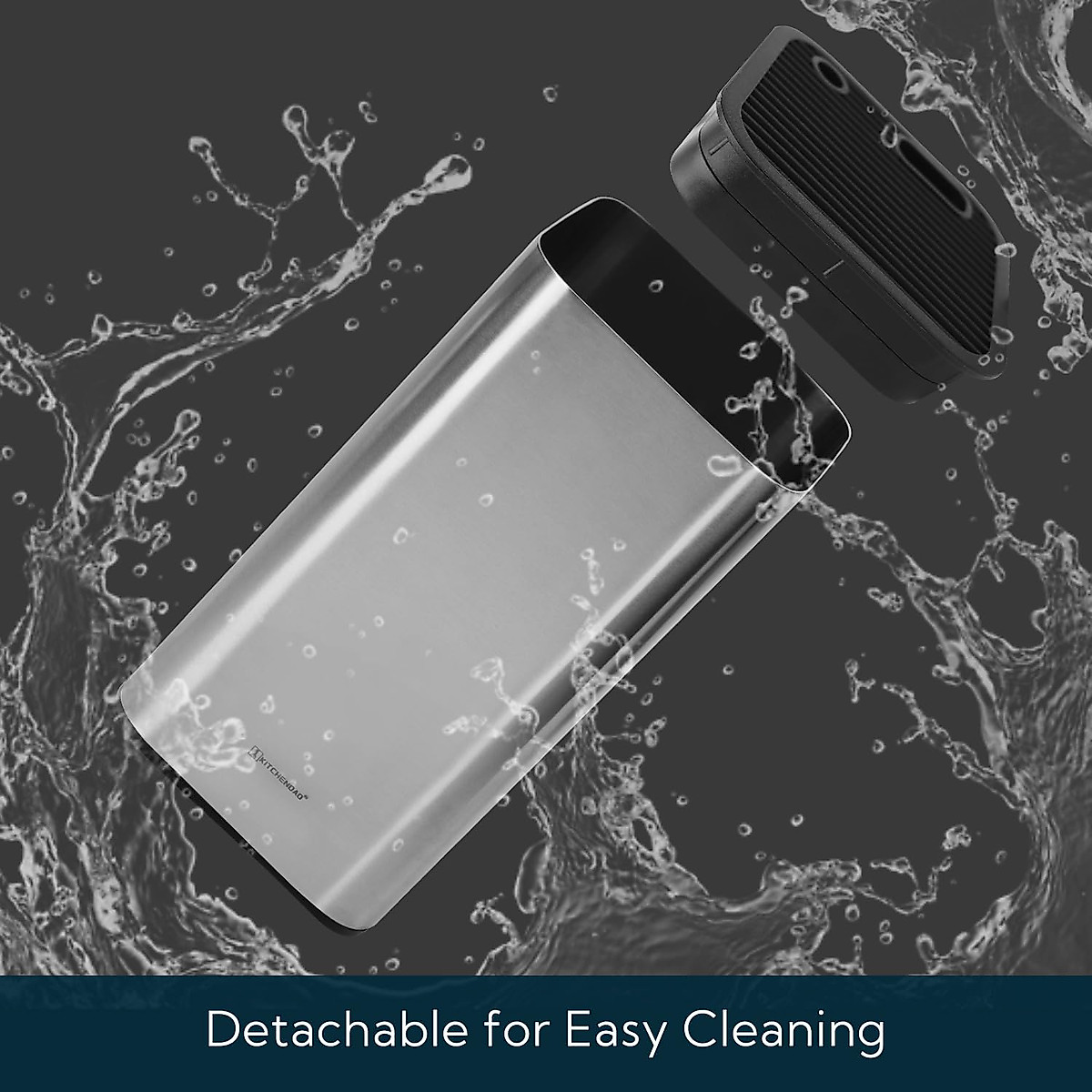 KITCHENDAO XL Stainless Steel Universal Knife Block Holder Without Knives, with Slots for Scissors and Sharpening Rod, Detachable for Easy Cleaning, Slotless Knife Holder Storage for Kitchen Counter