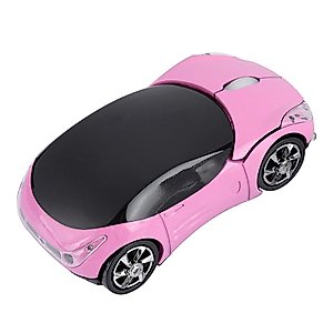 Lazmin112 2.4G Wireless Car Shape Optical Mouse, 2.4GHz Wireless Transmission Mice with USB Receiver,for iOS/ME/Windows PC/Tablet Gaming Office, 1600DPI, Plug Play(Pink)