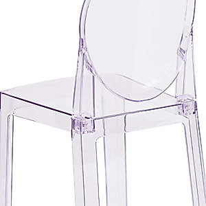 Flash Furniture Revna 4 Pack Revna Ghost Chair with Oval Back in Revna Transparent Crystal