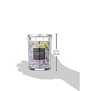 Aromascape PT41899 2-Wick Scented Jar Candle, Lavender & Vanilla, 19-Ounce, Purple