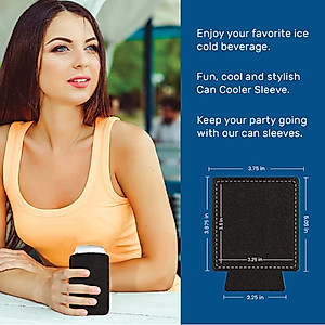 QualityPerfection Can Cooler Sleeves (6 Units) 12 oz Neoprene Blank Beer Coolers 4mm Thick Fabric Beer Collapsible Drink Coolies, Thermocoolers. You Missed Trump - Black