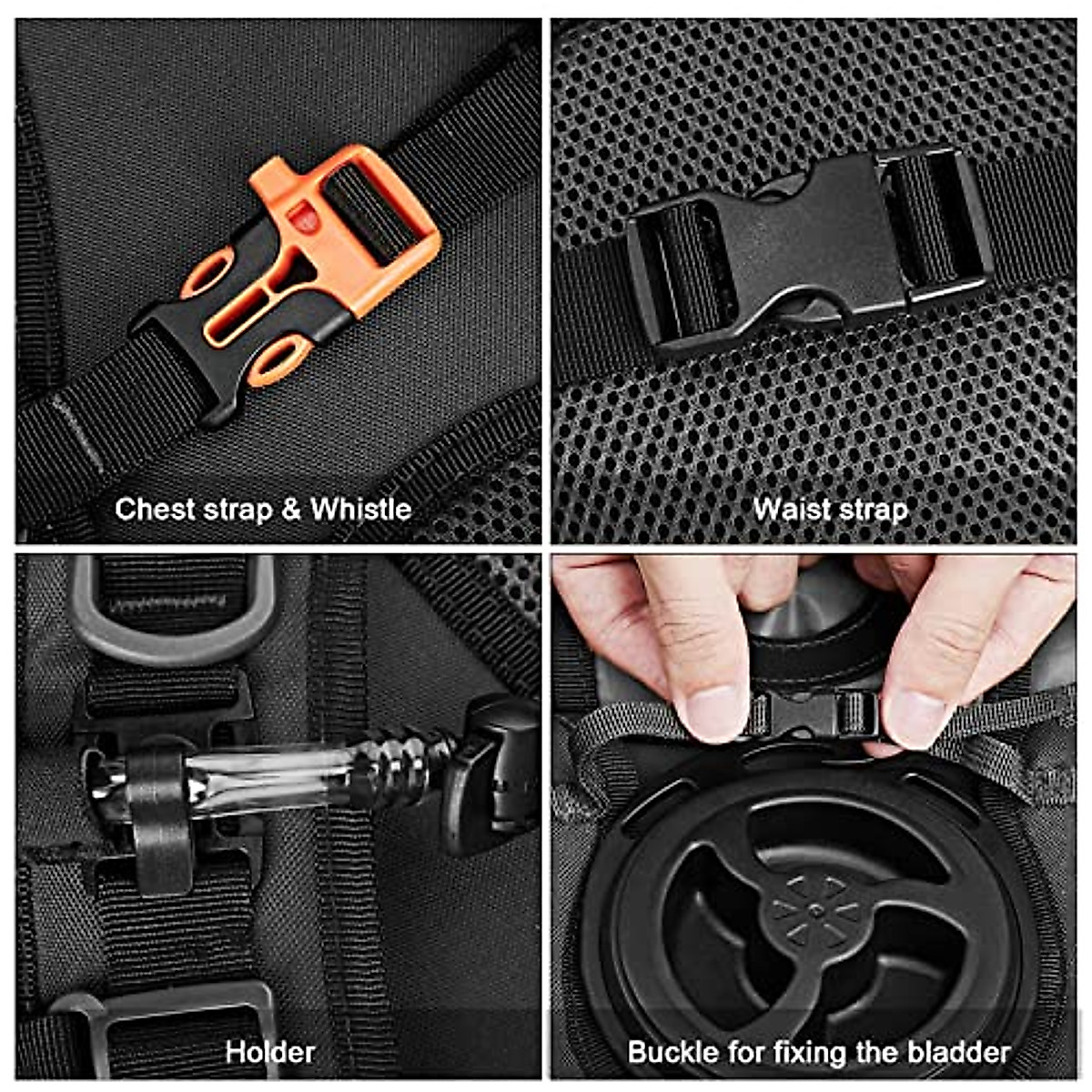 G4Free Tactical Hydration Packs Helmet Water Backpacks with 3L BPA Free Bladder Kids Adults for Hiking, Cycling, Running, Skiing, Walking and Climbing(Black)