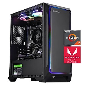 IPASON Gaming PC Desktop – AMD Ryzen7 5700G 3.8GHz, AMD Radeon Graphics, 1TB NVME SSD, 16GB DDR4 RAM 3200, 550W PSU, Windows 11 Home 64-bit