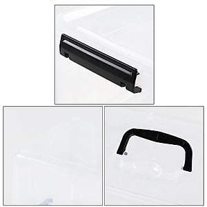 Vadidiya 4 Packs 18 Quart Clear Plastic Storage Latching Bins, Clear Storage Boxes with Handles