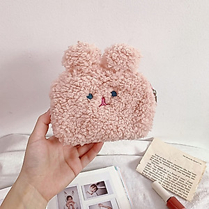 FIDA&MOON Fida&Moon Girls Cute Rabbit Coin Purse Fluffy Mini Cosmetic Wallet with Zipper