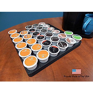 Polar Whale Coffee Pod Storage Organizer Slim Tray Drawer Insert for Kitchen Home Office Waterproof Washable 12.5 X 12.5 Inches Holds 36 Compatible with Keurig K-Cup Made in The USA