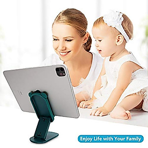Cute Foldable Adjustable Cartoon Cell Phone Holder Stand for Desk ,Portable Universal Desk Phone Holder Stand Cradle Dock for All Mobile Smart Phones /Tablets( 4~10inch)/Kindles/Switch (Angry Bear)
